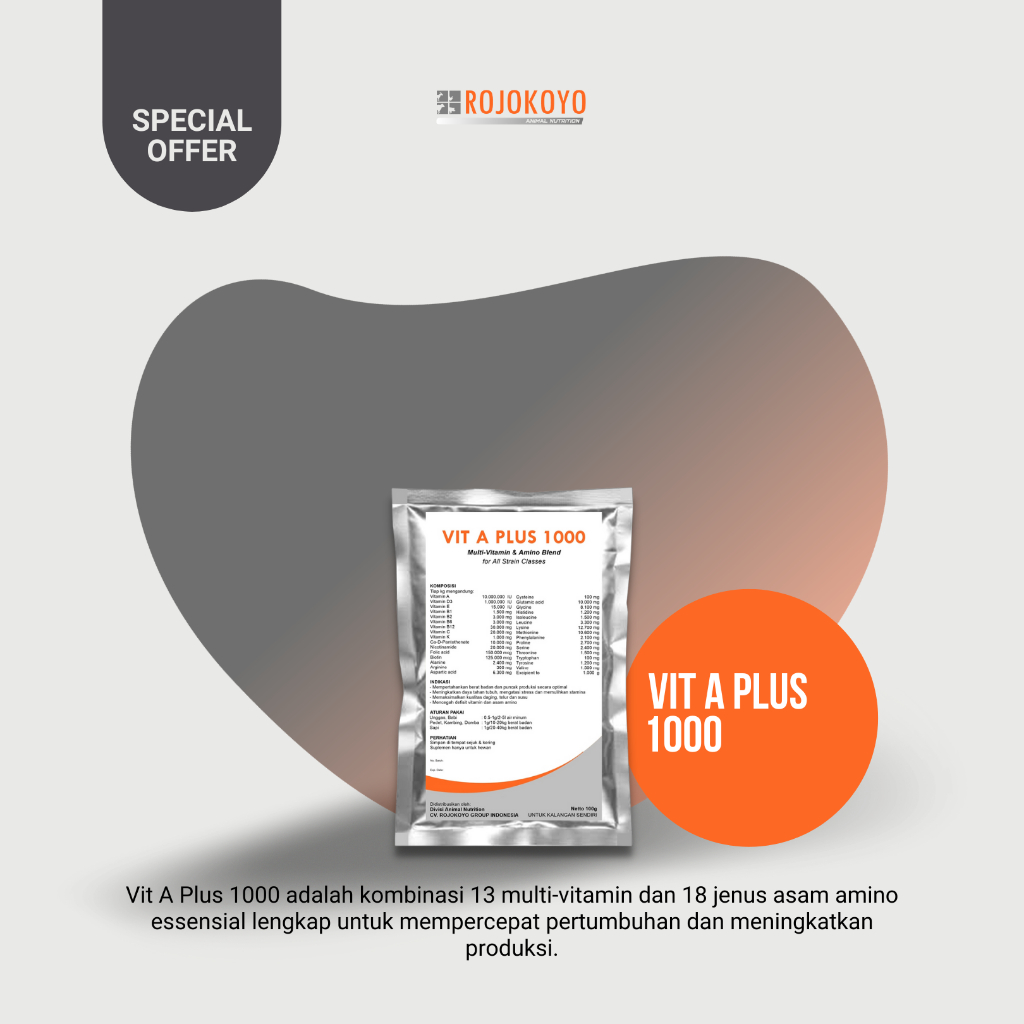 Jual VIT A PLUS 1000 Multi Vitamin & Amino Complex Pemacu Pertumbuhan ...