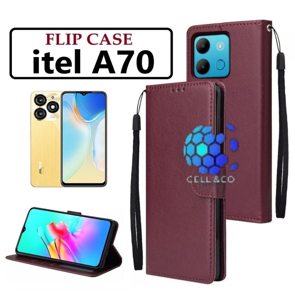 Jual CASE itel A70 FLIP LEATHER WALLET PREMIUM FLIP CASE BUKA TUTUP ...