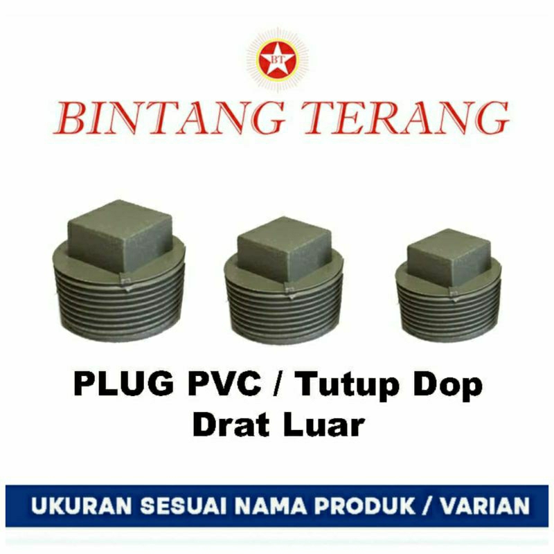 Jual Plug 1/2 inch AW / Flug PVC / Tutup Pipa Drat Luar 1/2" / Dop Drat ...
