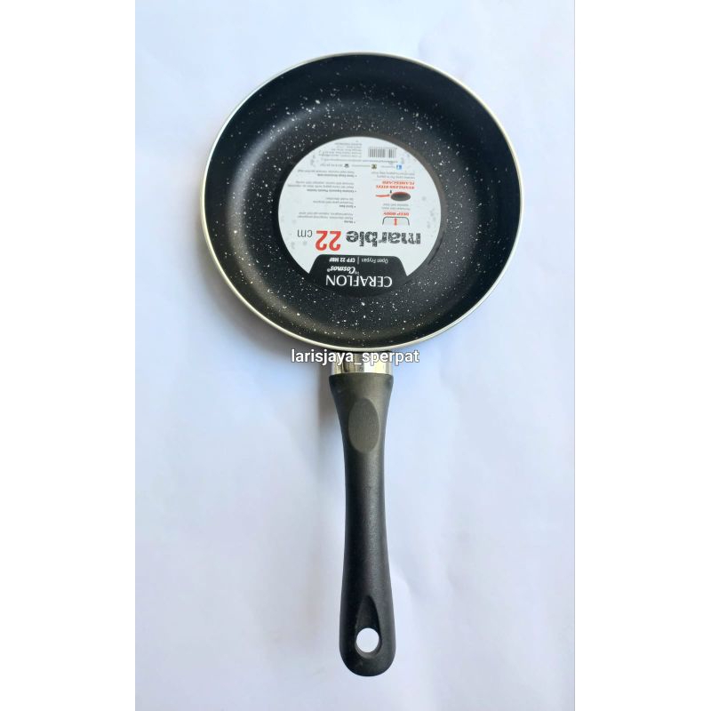 Jual cosmos ceraflon fryfan marble 22 cm CFP 22 MBF (HITAM) | Shopee ...