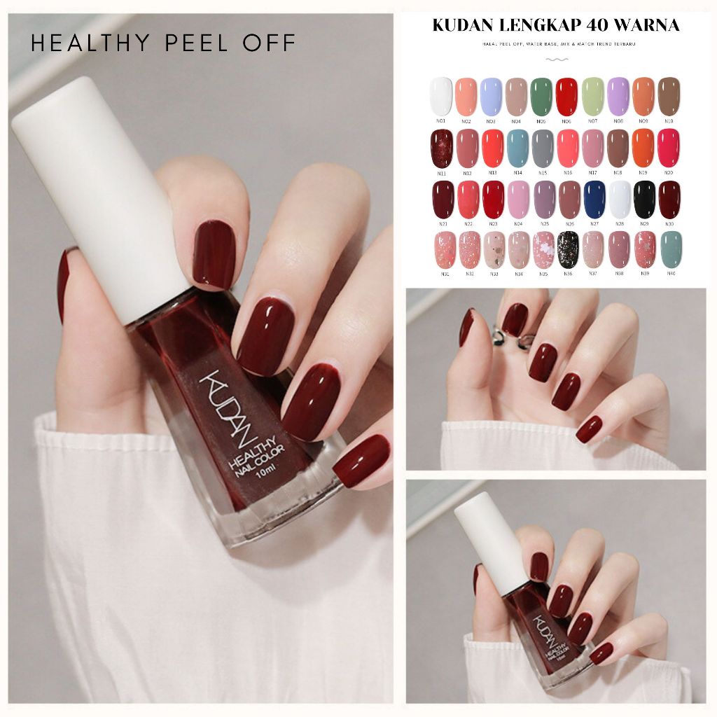 Jual 𝐀𝐥𝐨𝐛𝐞𝐚𝐮𝐭𝐲 - KUDAN HEALTHY NAIL POLISH KUTEK PEEL OFF CAT KUKU HALAL BISA DIKELUPAS ISI 10 ...