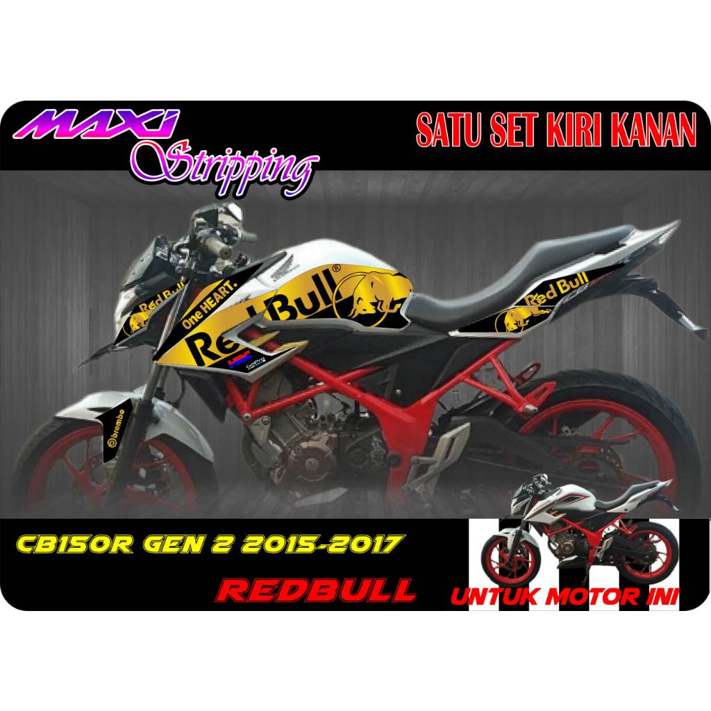 Jual Stiker striping CB150R generasi 2 2015-2017 Redbul | Shopee Indonesia