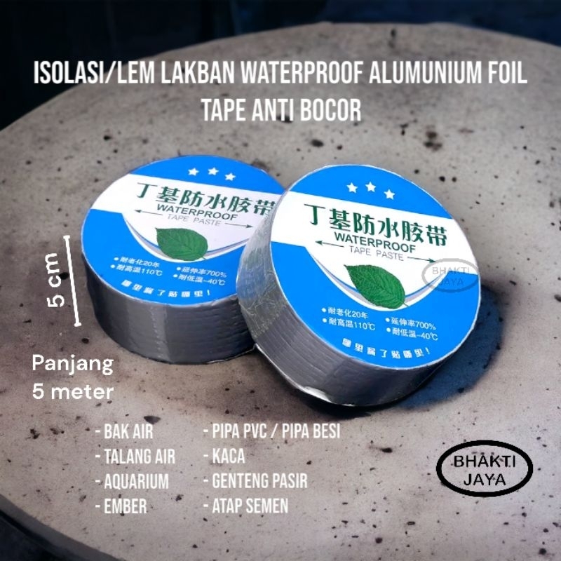 Jual Isolasi/Lem Lakban WATERPROOF Alumunium Foil Tape Anti Bocor | AluShield Barrier | 5 cm × 5 ...