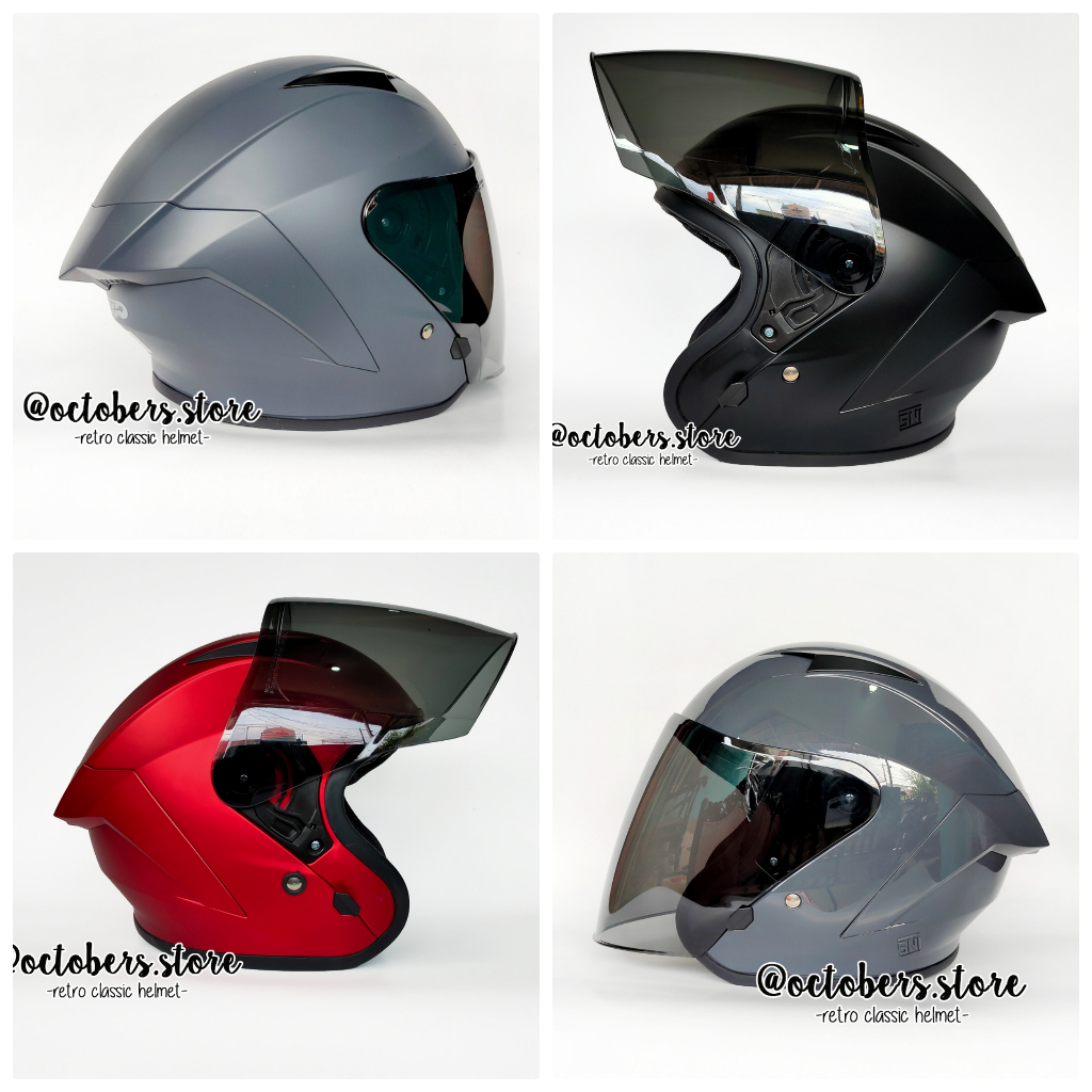 Jual HELM HALF FACE VIP-SENS KAZUYA R15 HELM DEWASA HELM SPORTY VISOR ...