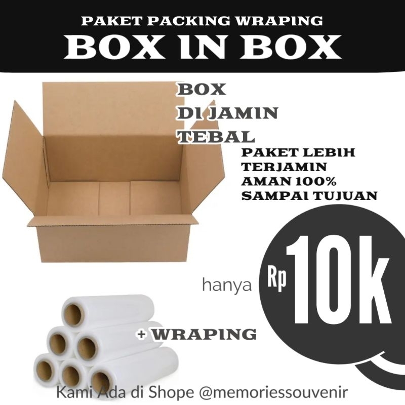 Jual Paket Packing Wraping + Box in box lebih aman 100% | Shopee Indonesia