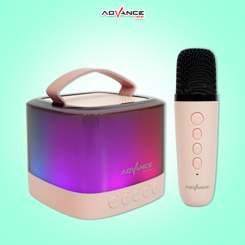 Jual Advance Speaker mini bluetooth AS-120 free 2 mic karaoke Bluetooth ...