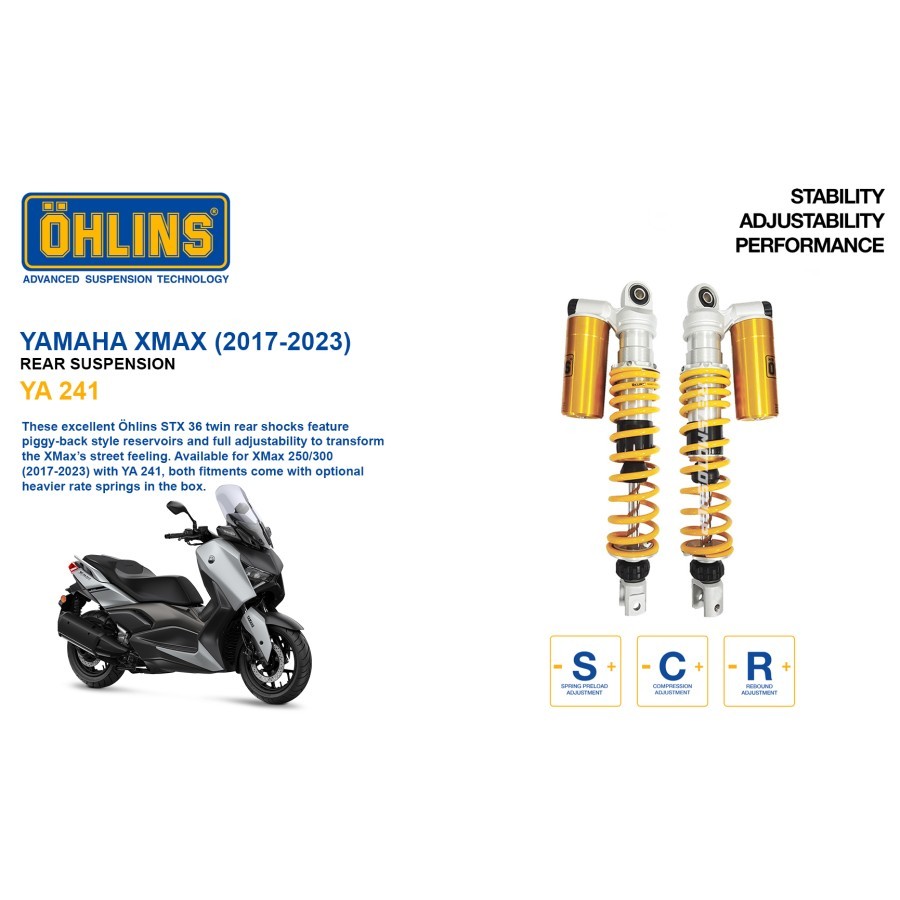 Jual SHOCK BELAKANG OHLINS YAMAHA XMAX 100% ORI GARANSI 3 TAHUN - YA ...