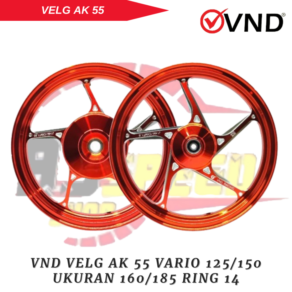 Jual VND Velg AK 55 Vario 125 / Vario 150 Model Enkei Racing 160x14 & 185x14 - Original 100% ...