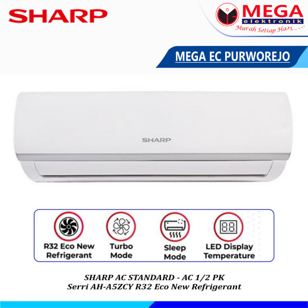 Jual AC SHARP 1/2 PK AH-A5ZCY / AH-A5ZCYN STANDARD 1/2 PK SHARP AHA5ZCY / AHA5ZCYN | Shopee ...