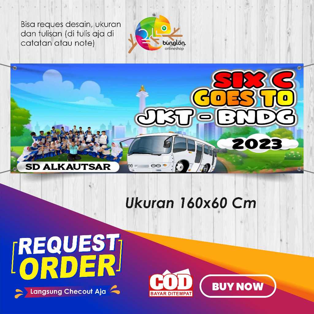 Jual Spanduk Banner 160x60 Study Tour Pariwisata Custom Desain | Shopee ...