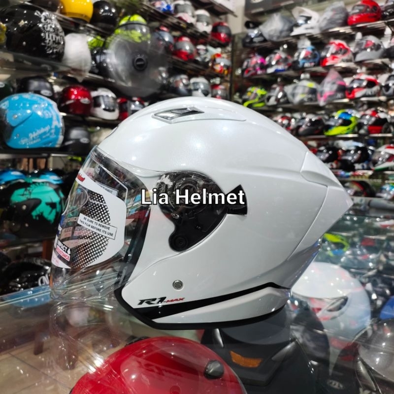 Jual Helm Half Face NHK R1 Max Solid Star White / NHK R1 Max Putih ...