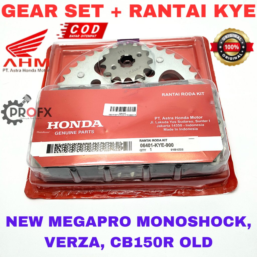 Jual GEAR RANTAI SET MEGA PRO MONO, CB150R, VERZA HONDA KYE KUALITAS ...