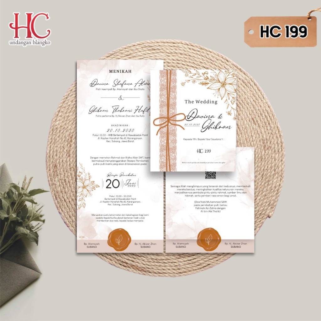 Jual Blangko Undangan atau Kertas Undangan Pernikahan HC 199 dengan ...