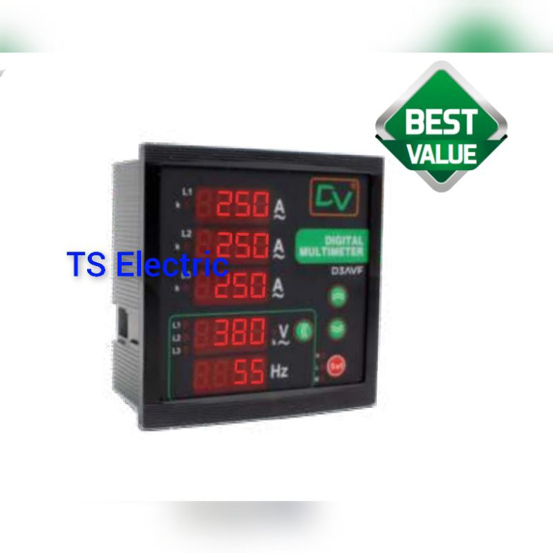 Jual Digital Panel Meter DV3AVF / Digital Multimeter Ampere-Volt-Hz 3P 4 Wire DV | Shopee Indonesia