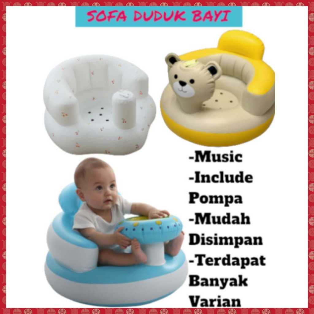 Jual Kursi Duduk angin Bebek Sofa Bayi Bahan Pvc Music Karakter Warna ...