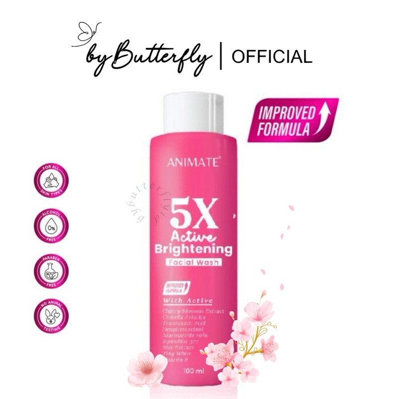 Jual ANIMATE 5x Active Brightening Facial Wash 100 ml | Shopee Indonesia