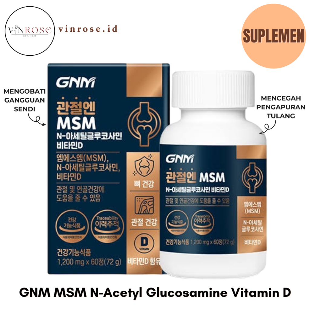 Jual GNM MSM N-Acetyl Glucosamine Vitamin D Calcium untuk Tulang Korea/ Multivitamin | Shopee ...