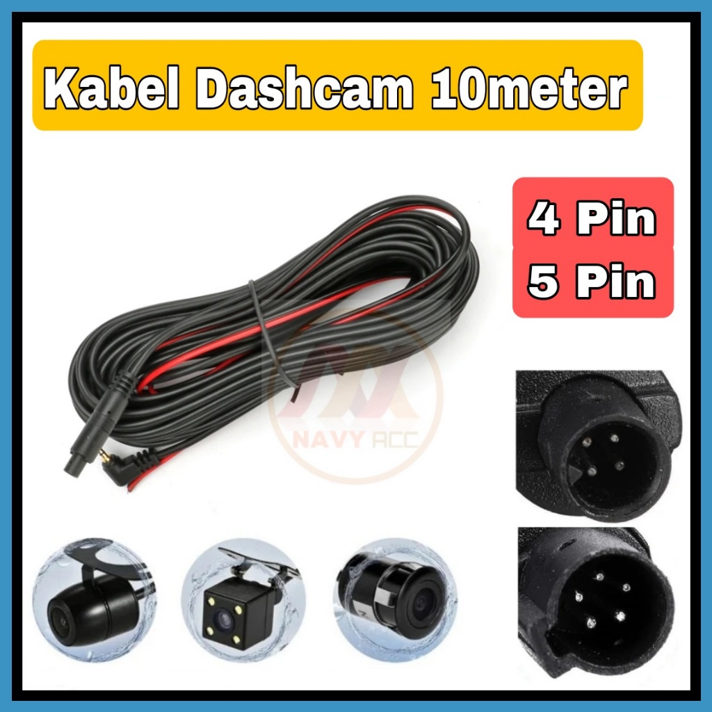 Jual Kabel Kamera Mobil Dashcam 10meter 4pin / 5pin Kabel Kamera ...