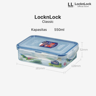 Jual LocknLock Classic Kotak Makan Rectangular Short 550ml - HPL815 | Shopee Indonesia