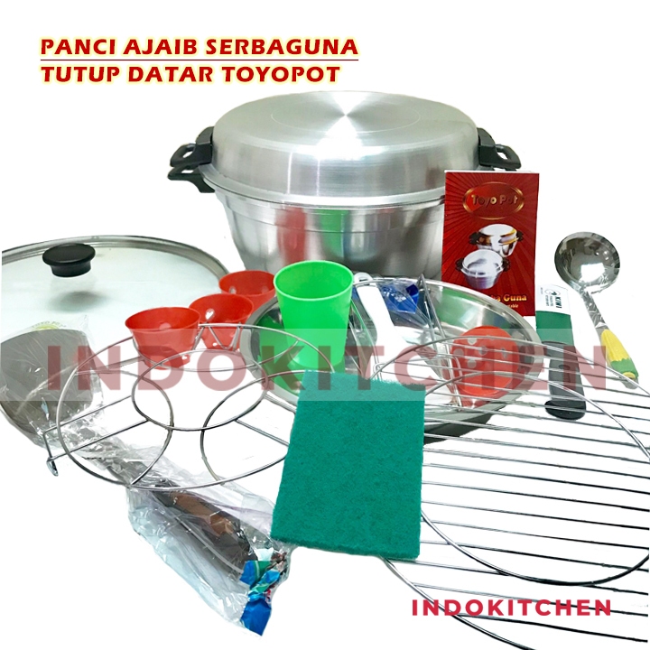Jual Panci Ajaib Serbaguna Tutup Datar Toyopot Panci Tatung Panci Datar ...