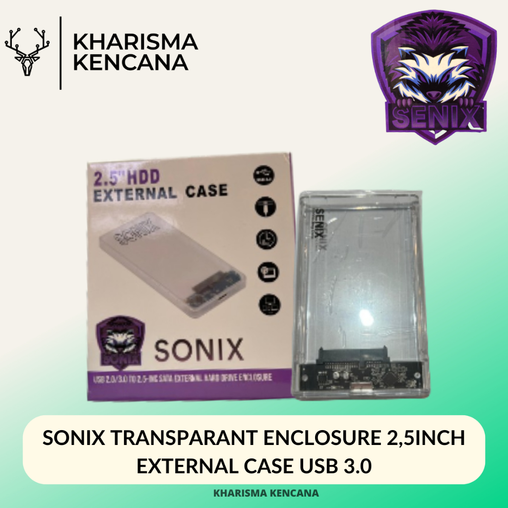 Jual SONIX TRANSPARANT ENCLOSURE 2,5INCH EXTERNAL CASE USB 3.0 | Shopee ...