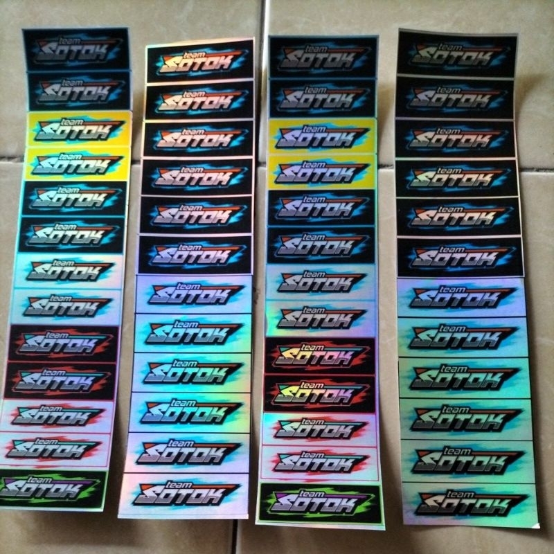Jual Stiker team sotok hologram 1 baris isi 12 | Shopee Indonesia
