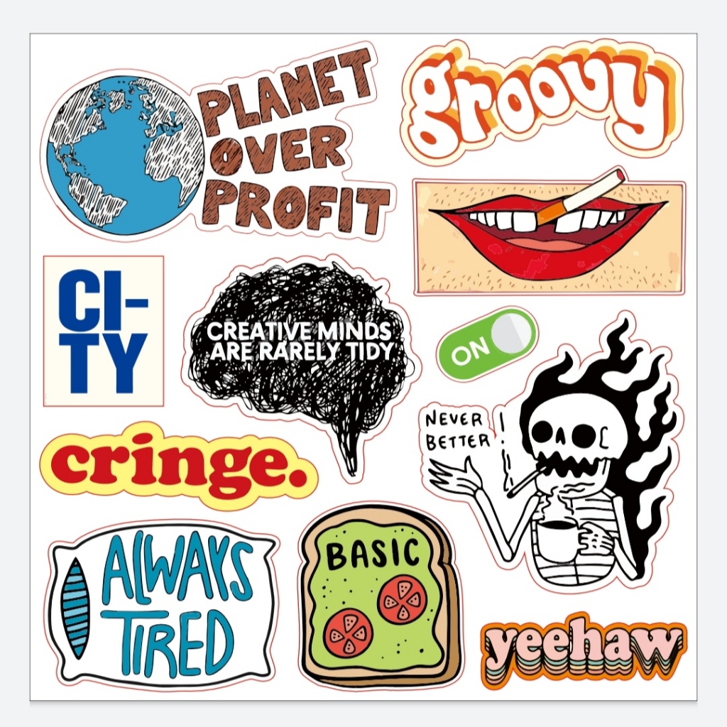 Jual Sticker Pack Planet Over Profit Groovy City | Shopee Indonesia