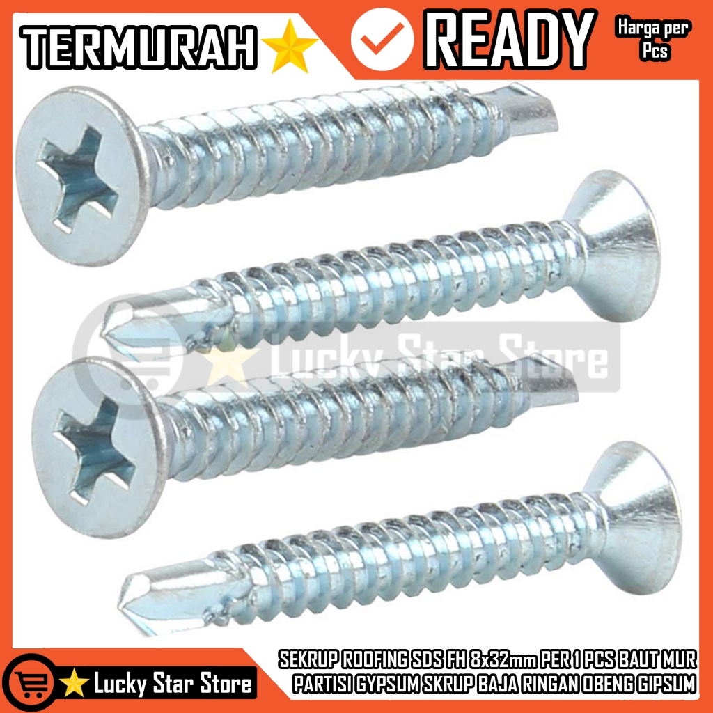 Jual SEKRUP ROOFING SDS FH 8x32 mm PER 1 PCS BAUT MUR PARTISI GYPSUM ...
