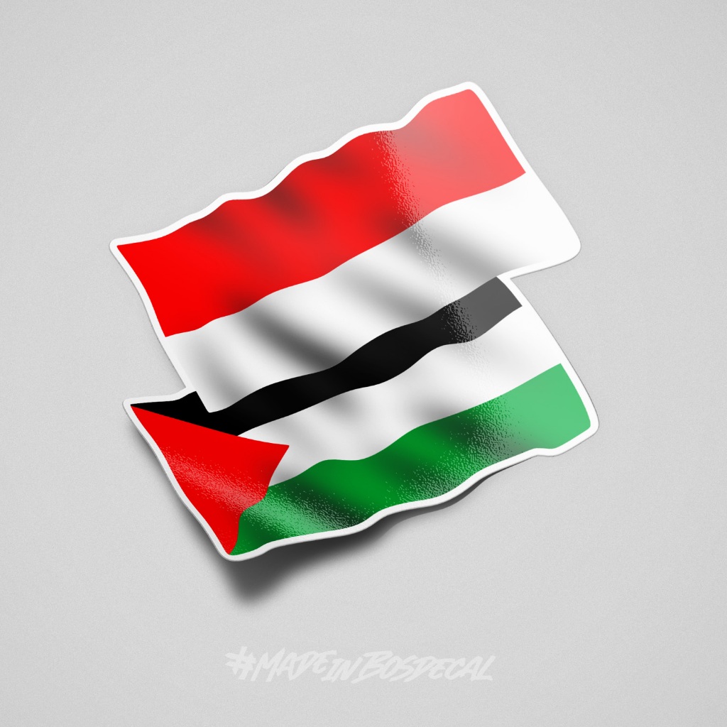 Jual Sticker Stiker bendera Palestina indonesia Palestine Printing ...