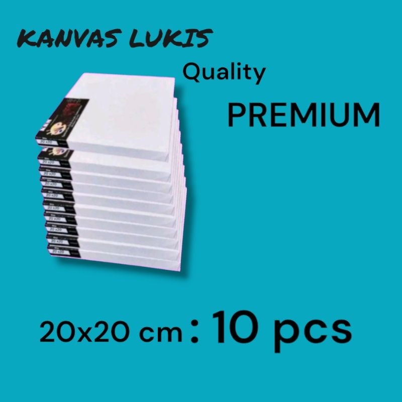Jual Kanvas lukis 20x20cm (Paket isi 10 pcs) /Canvas lukis 20x20/kanvas ...