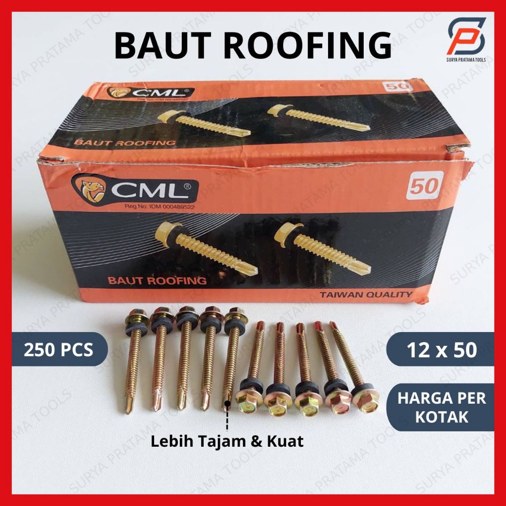 Jual [250 PCS] Baut Roofing Camel 12x50 Per Kotak Baja Ringan SDS 5cm ...