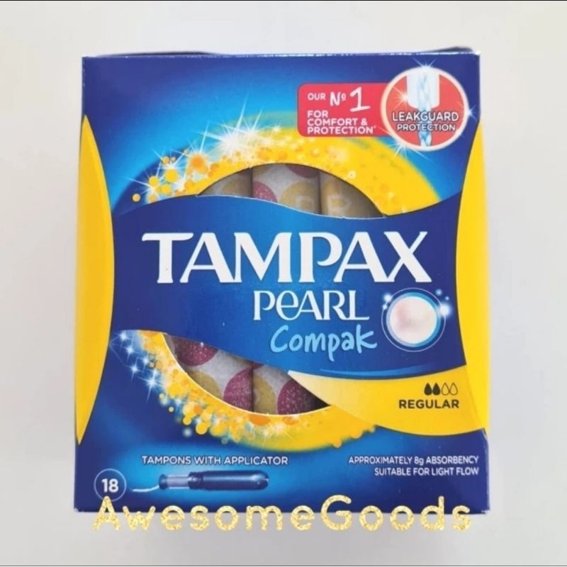 Jual Tampax Pearl Compak Regular 18 Tampons with Applicator | Shopee ...