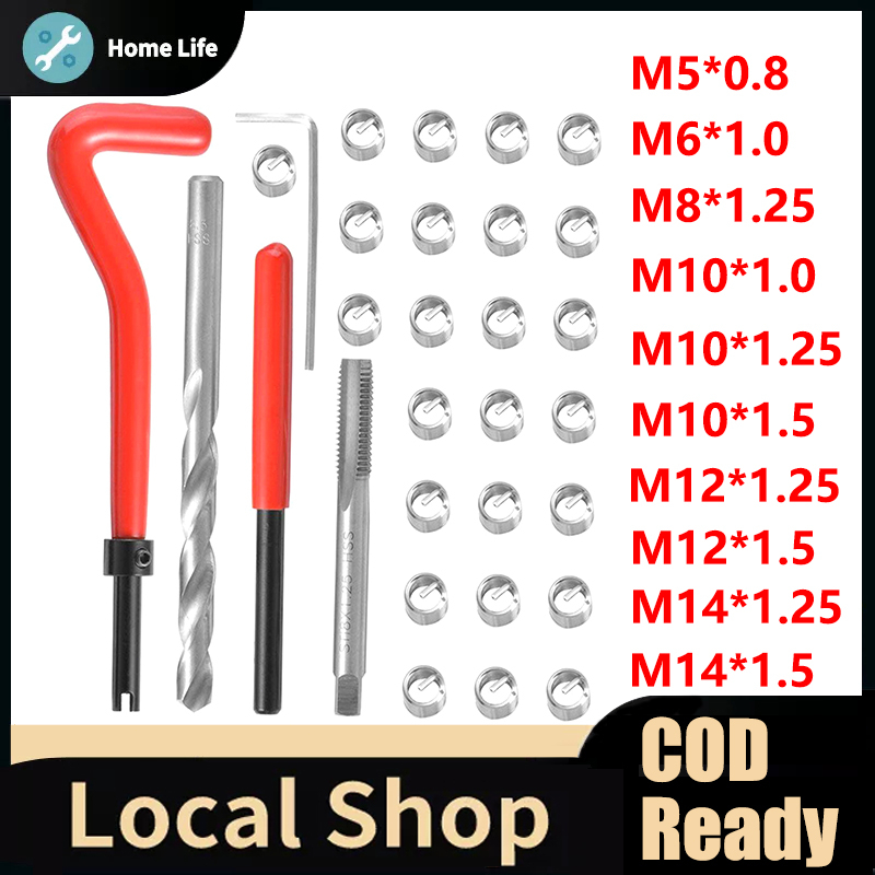 Jual 【Local】30 / 20 /15 PCS Recoil Helicoil Thread Repair Pro M5 M6 M8 ...
