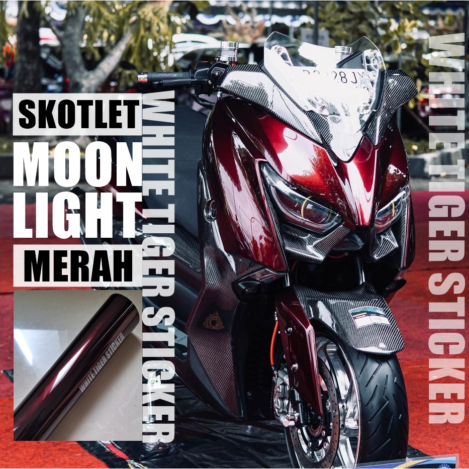 Jual SKOTLET STIKER MOTOR HITAM LEMBAYUNG MERAH MOONLIGHT MERAH ...