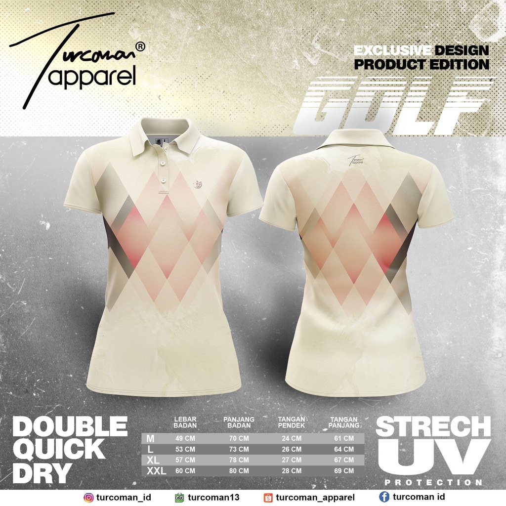 Jual Jersey Baju Golf Original Polo shirt Wanita Polyester drifit kaos ...