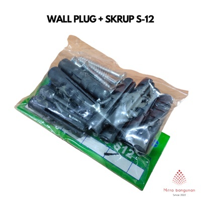 Jual Mitra Bangunan-Pengencang Sekrup Wall Plug+Sekrup RRT S12 | Shopee ...