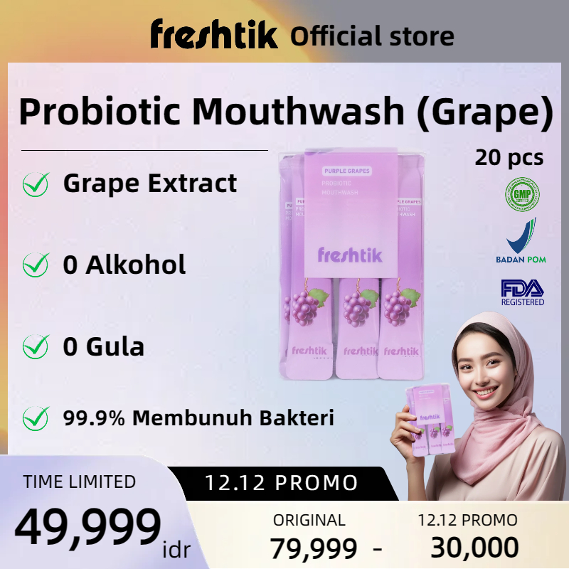 Jual Freshtik Probiotic Mouthwash (Purple Grape) / Obat Kumur Probiotik ...