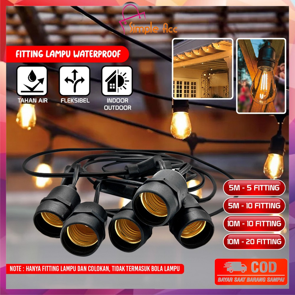 Jual DO-C955 Kabel Fitting Lampu Gantung Outdoor 10 Meter 10 Fitting ...