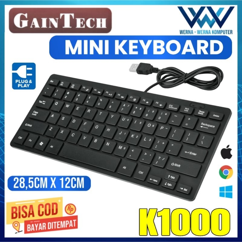 Jual GAINTECH MINI KEYBOARD WIRED KEYBOARD USB K1000 | Shopee Indonesia