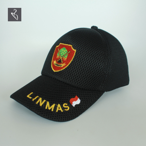 Jual Topi Linmas Logo Bordir Terbaru Doublemess Jaring Hitam | Shopee ...