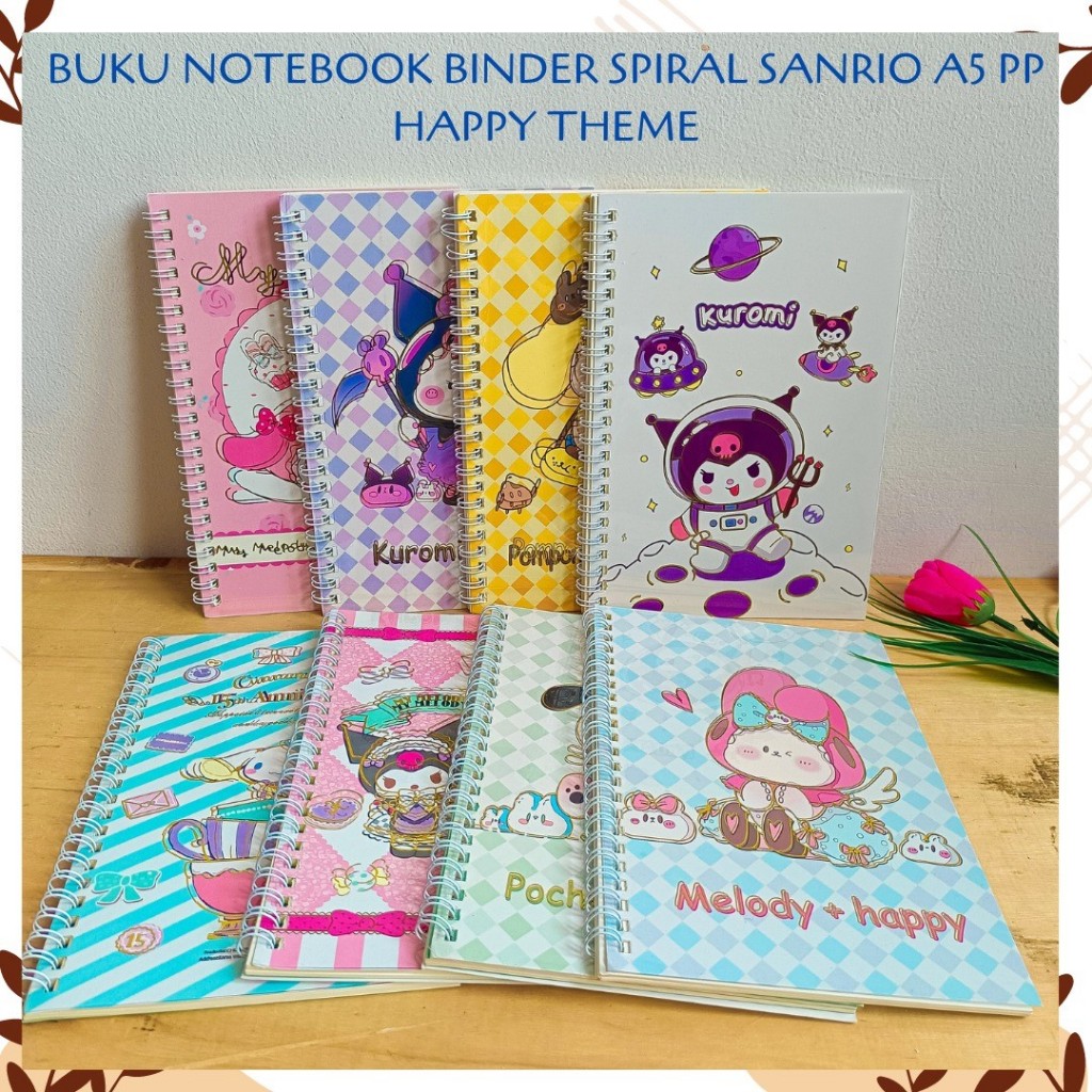 Jual BUKU NOTEBOOK BINDER SPIRAL SANRIO A5 PP HAPPY THEME RING DIARY ...