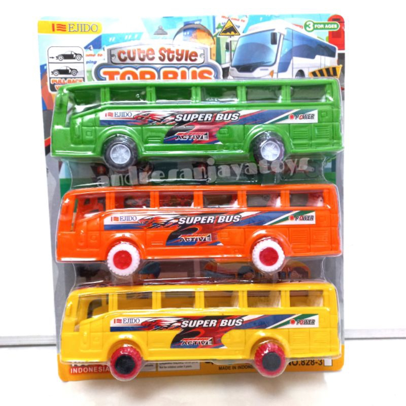 Jual Mainan Anak Bis Mainan Kendaraan Bus Set 3 pcs | Shopee Indonesia