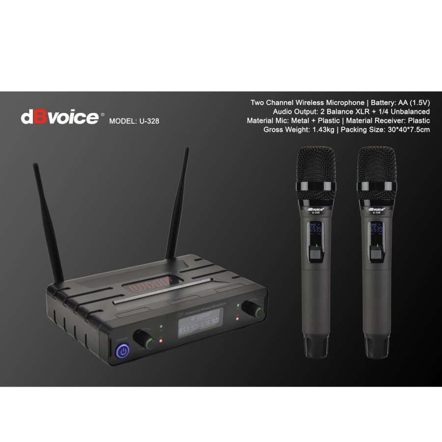 Jual Mic Wireless dB Voice U 328 / U328 Original Dbvoice 2 MIC | Shopee ...