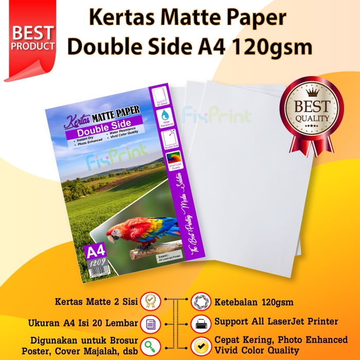 Jual Kertas Matte Paper Double Side A4 120gsm, Kertas Matte Printer A4 ...