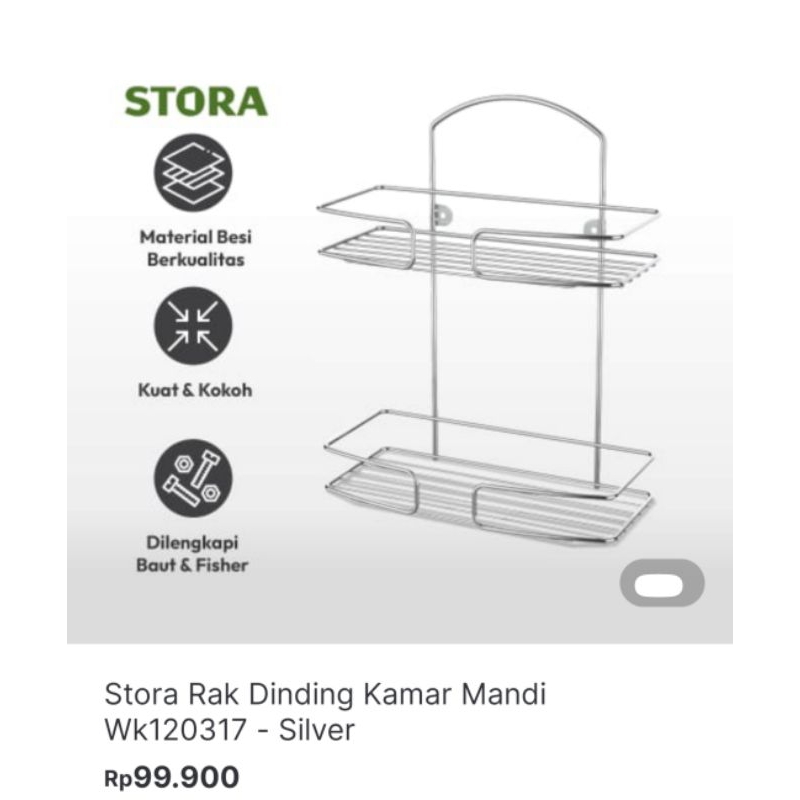 Jual Stora Rak Dinding Kamar Mandi Wk120317 - Silver ( Ace Hardware ...