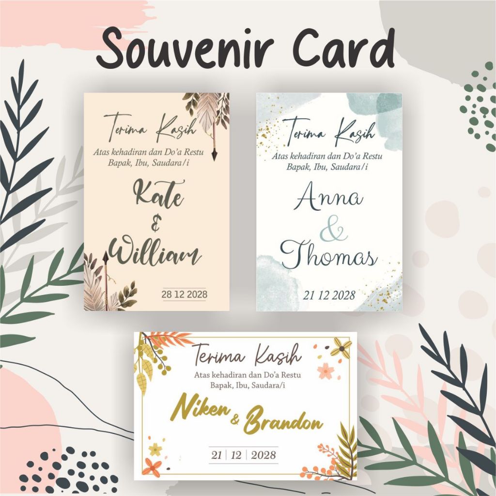 Jual Souvenir Card (1 pack isi 50 pcs) Sticker / Kertas Art Paper ...