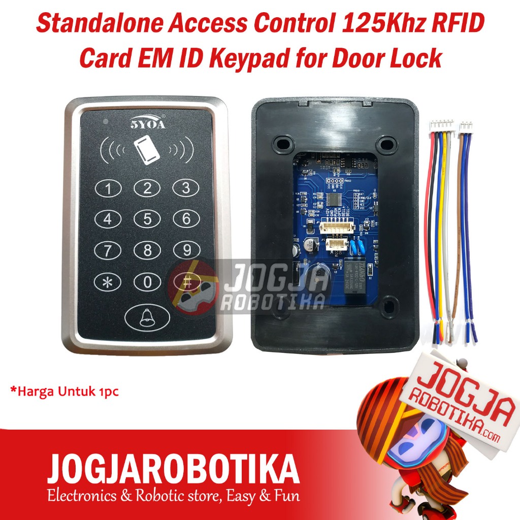 Jual Standalone Access Control 125Khz RFID Card EM ID Keypad for Door ...