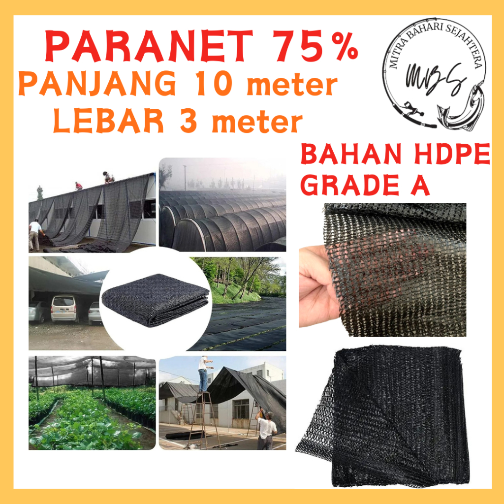 Jual PARANET 75 % | SHADE NET | ANTI UV | JARING PENUTUP TANAMAN ...