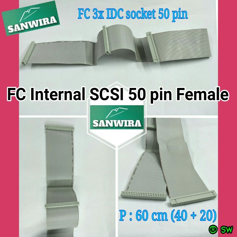 Jual FC Internal SCSI 50 pin Female - 3x IDC Socket 50 pin ~ P : 60 cm ...