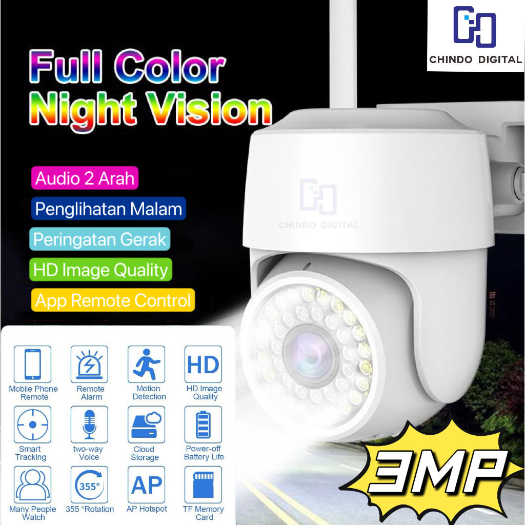 Jual CCTV Camera 3MP 2Antena Human Tracking Full HD Outdoor Indoor ...